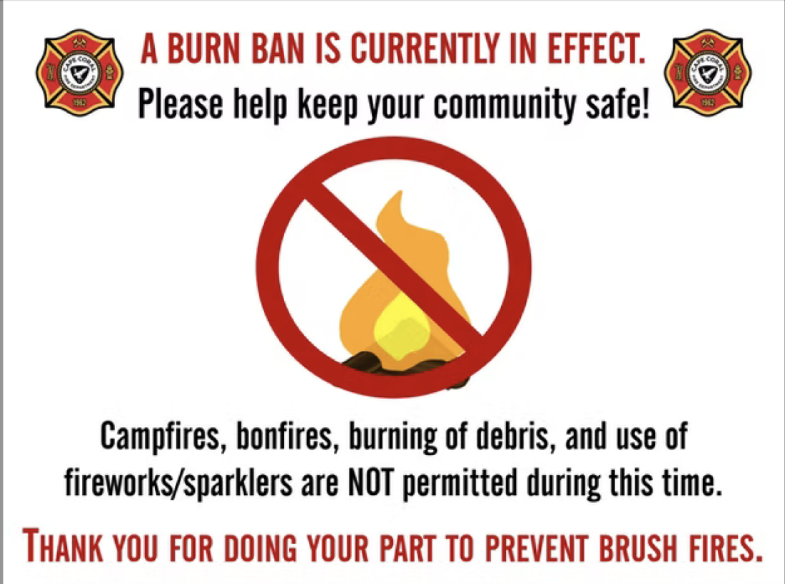Cape Coral, Lee County issue burn bans - North Fort Myers Neighbor